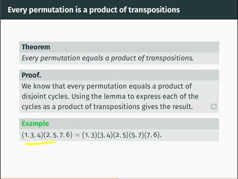 MATH0007 video 13: sign of a permutation - YouTube