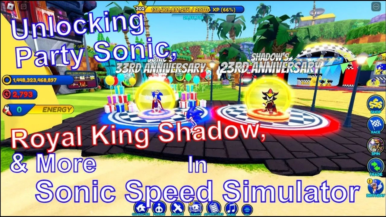 Unlocking Party Sonic, Royal King Shadow & More in Sonic Speed ...