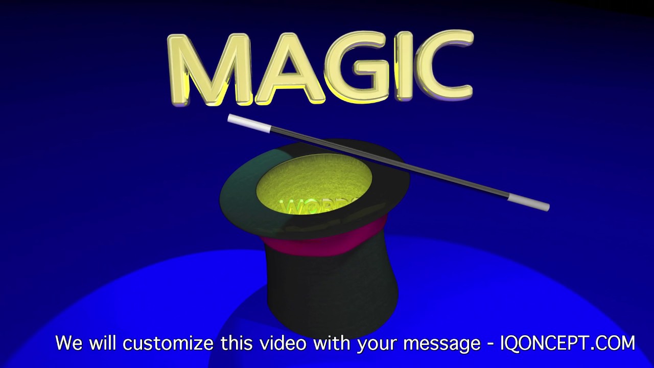 Magic Words Command Magician Hat Wand 3d Animation - YouTube