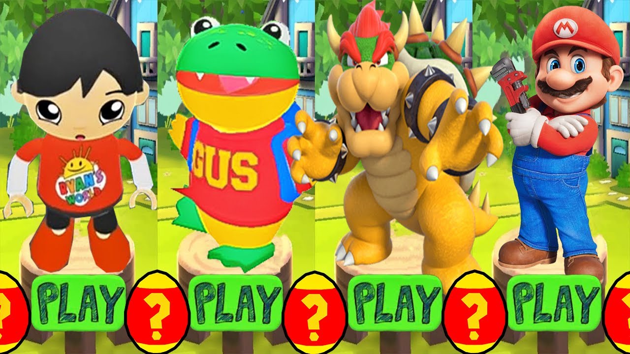 Tag with Ryan vs Mario Bros Run - Ryan Kaji vs Gus vs Bowser vs Mario ...