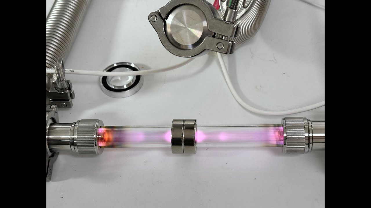 Argon DC glow discharge at 3kV DC 50mtorr - YouTube