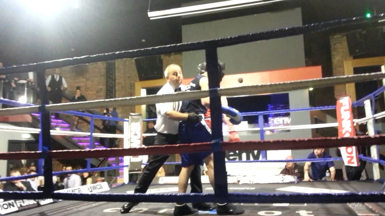Liam Stafford ultra white collar boxing match - YouTube