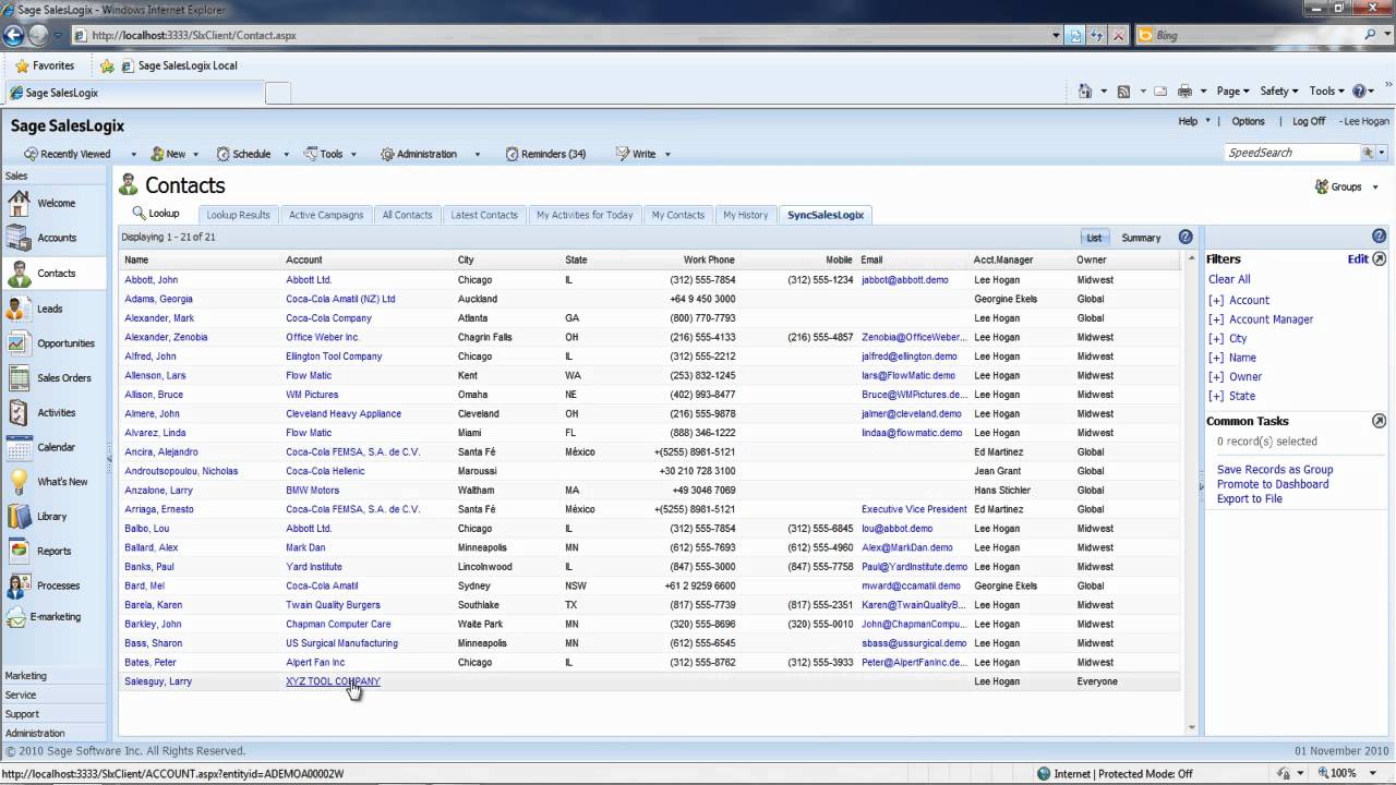 SalesLogix Outlook Contacts Sync - SalesLogix Demo Series - YouTube
