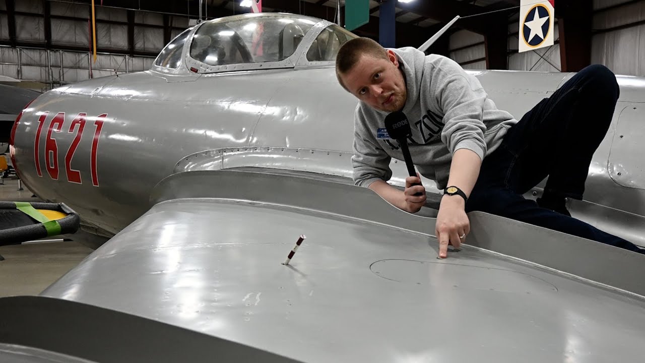 Why is there a notch on the MiG-15's wing fence? - YouTube