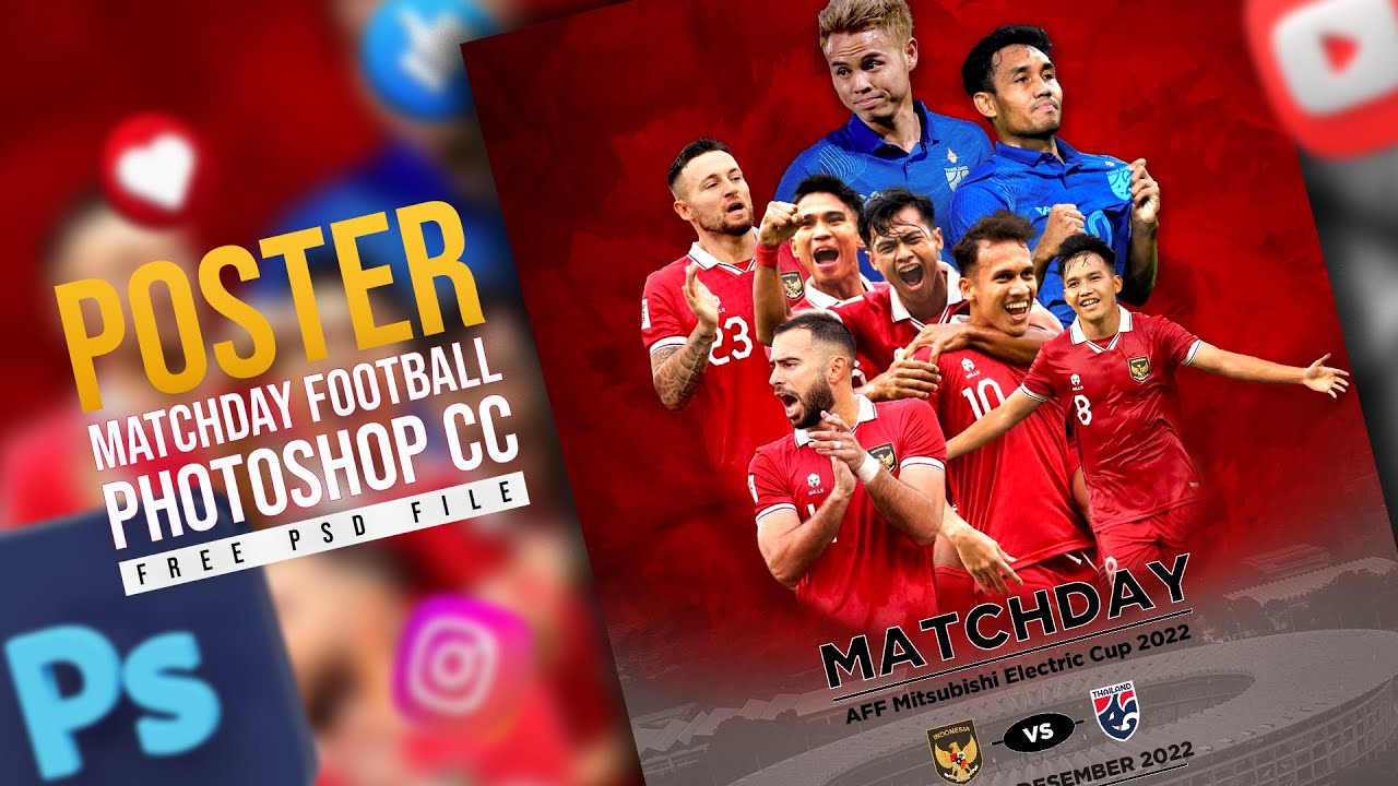 Cara Membuat Matchday Poster Timnas Indonesia || Matchday Poster in ...