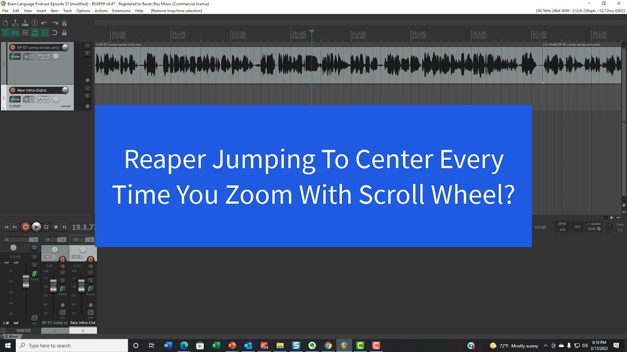Reaper Zoom Jumping to Center - YouTube