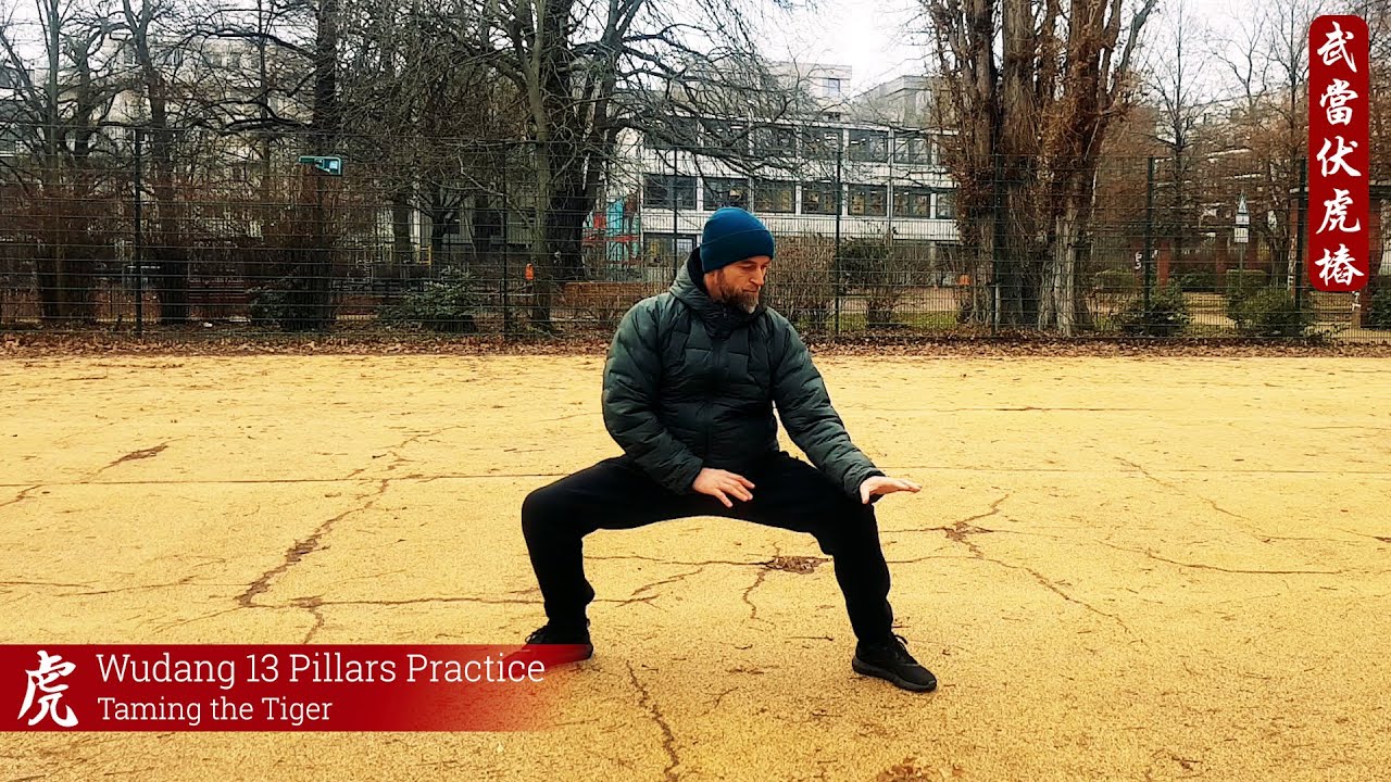 Wudang Fu Hu Zhuang | Taming the Tiger Post Standing Practice - YouTube