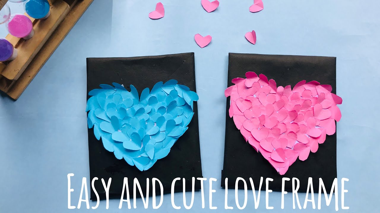 Easy and cute love 💕 frame work/craft with Sherin/ - YouTube