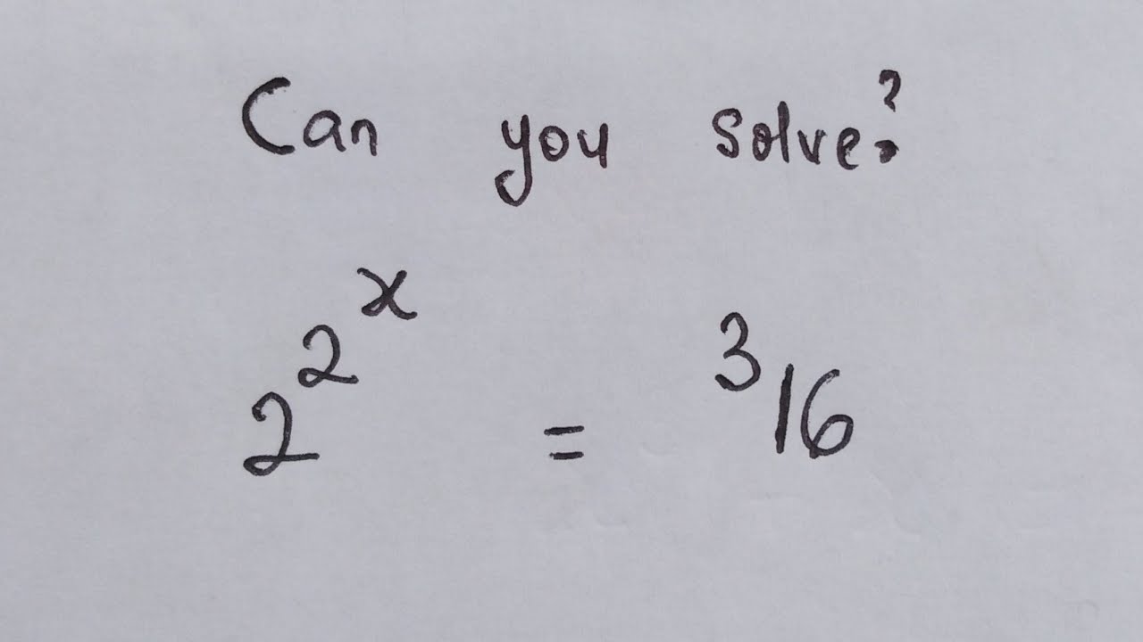 TETRATION PROBLEM | Can you solve ? - YouTube