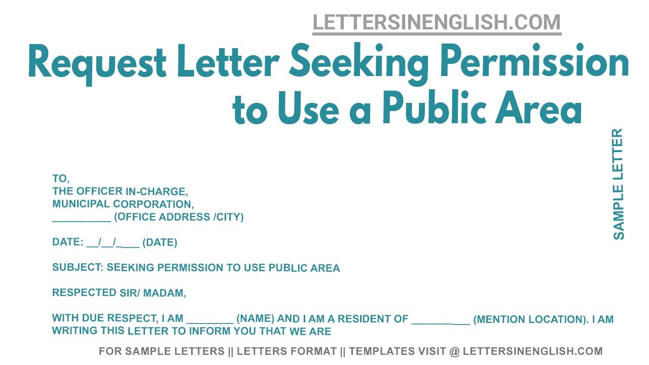 Request Letter Seeking Permission To Use A Public Area - YouTube