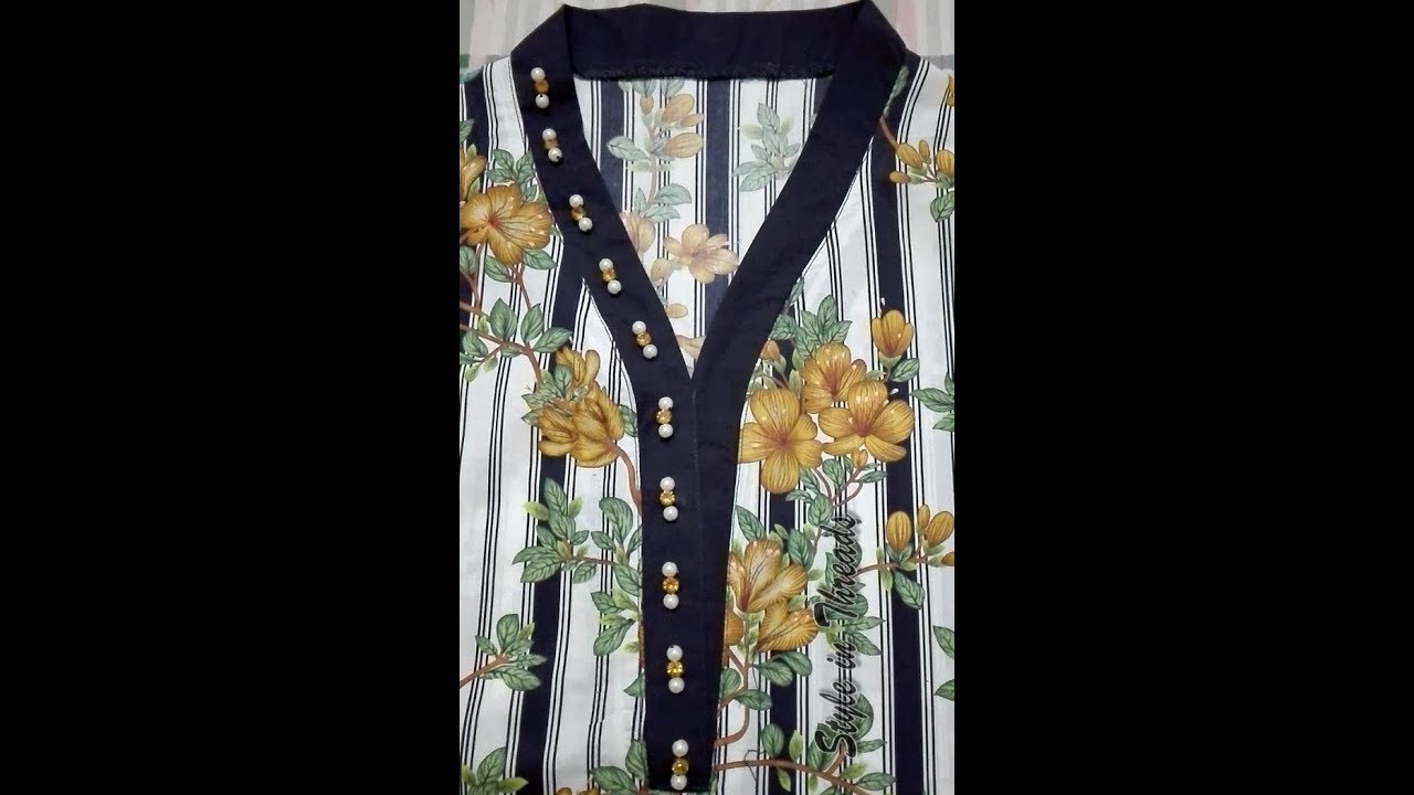v-collar neckline design - YouTube