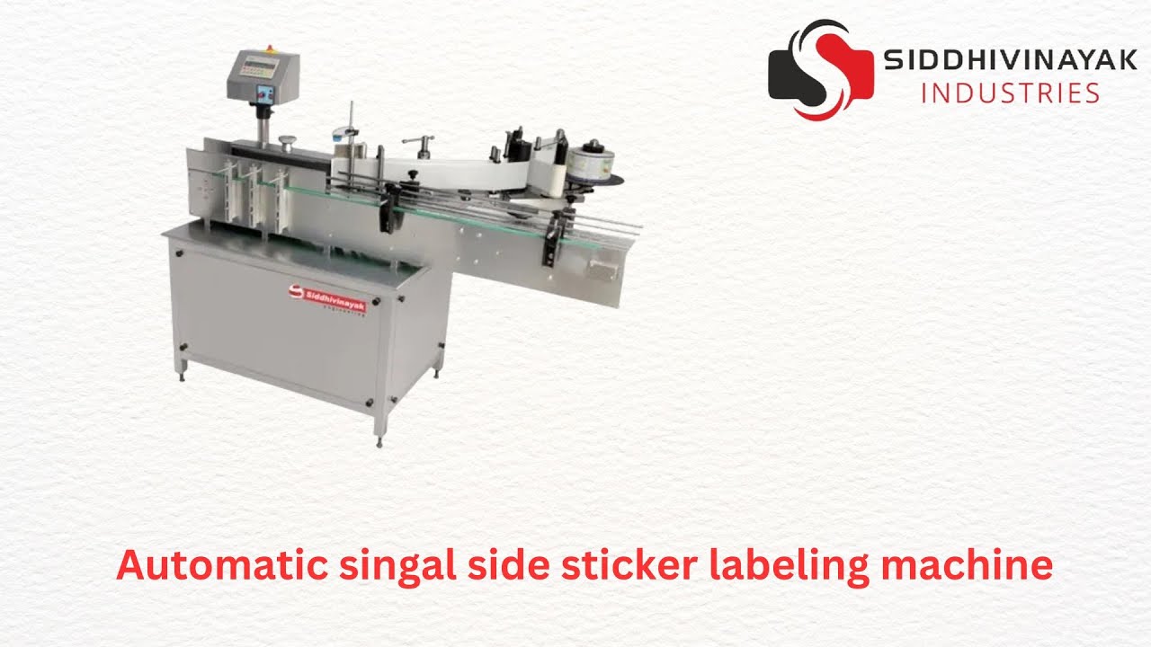 Automatic singal side sticker labeling machine - YouTube
