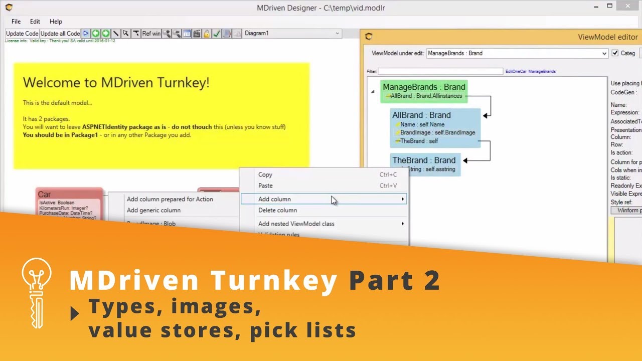 MDriven Turnkey | Part 2 | Types, images, value stores, pick lists - YouTube