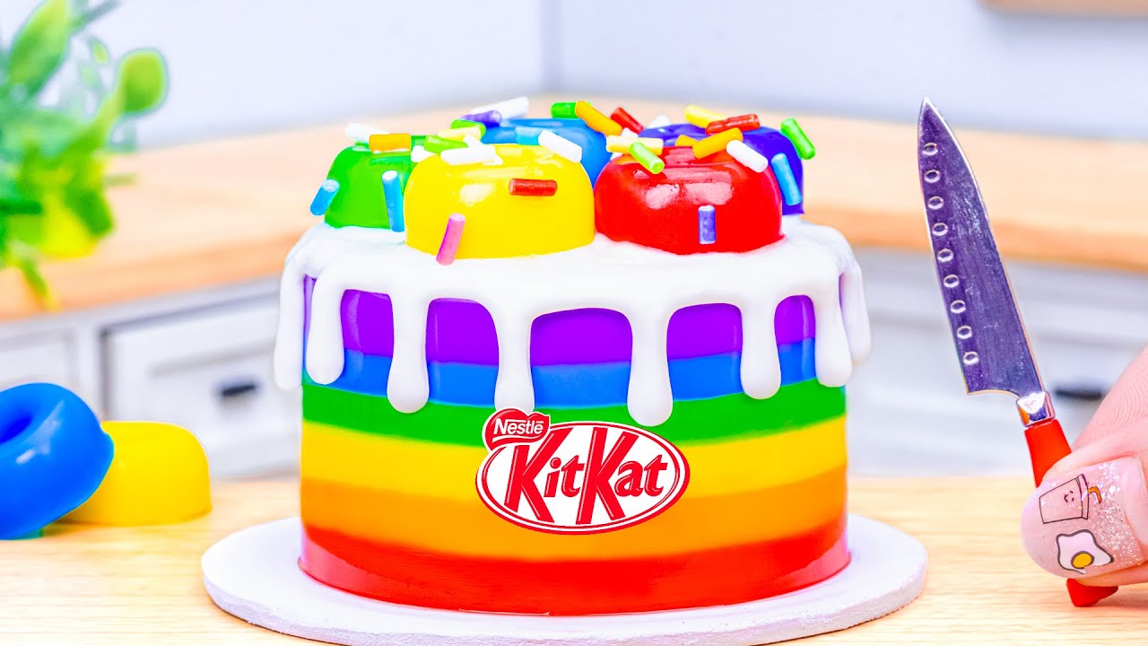 Tasty Buttercream Rainbow Kitkat Cake🌈🍫1000+ How To Make Mini Rainbow ...