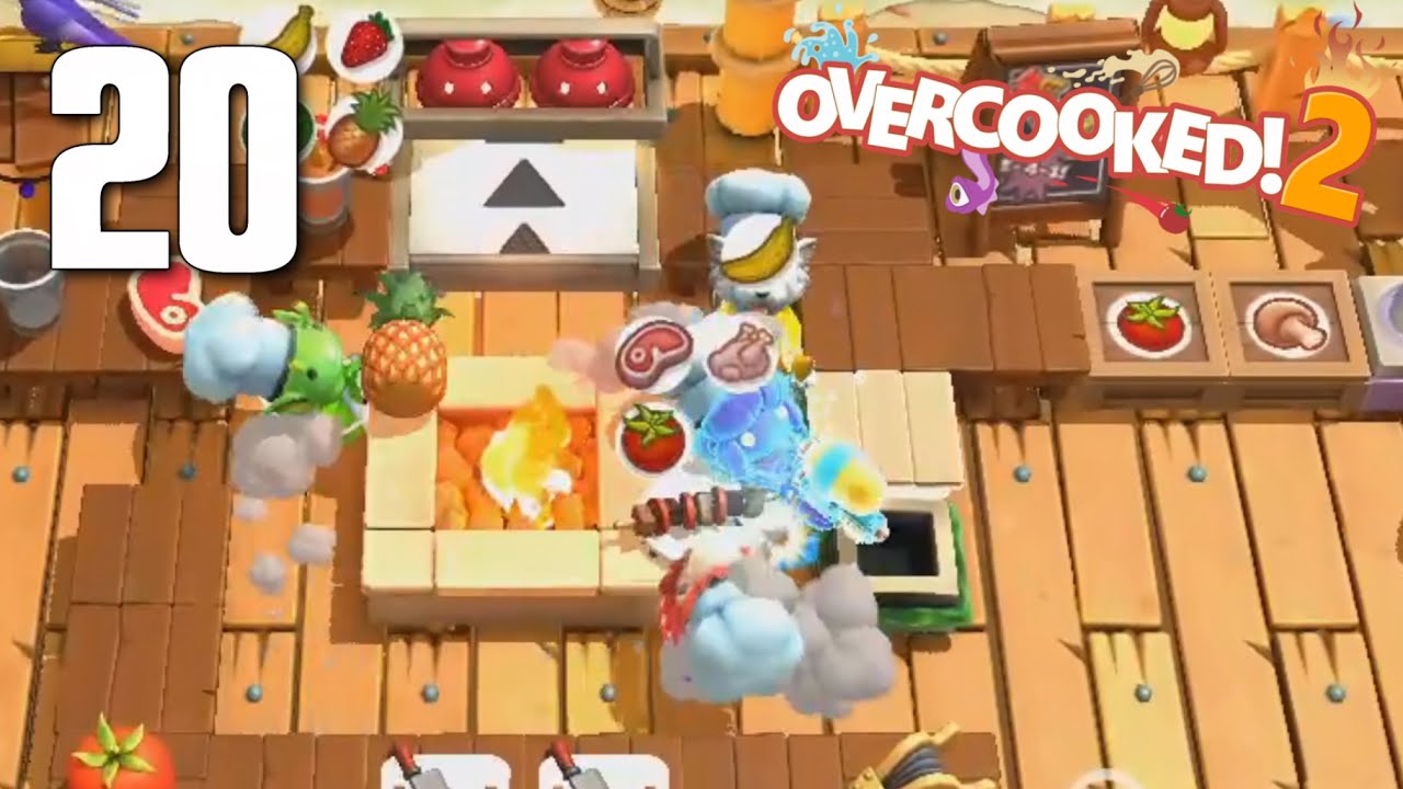 Overcooked 2 [20] Around the Fire - YouTube