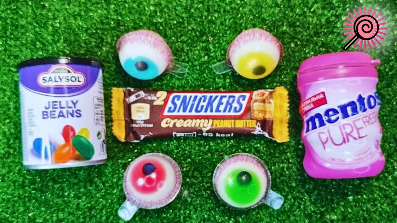 Learn Colors with New Jelly Beans, Bright Eyes and Snickers | ASMR ...