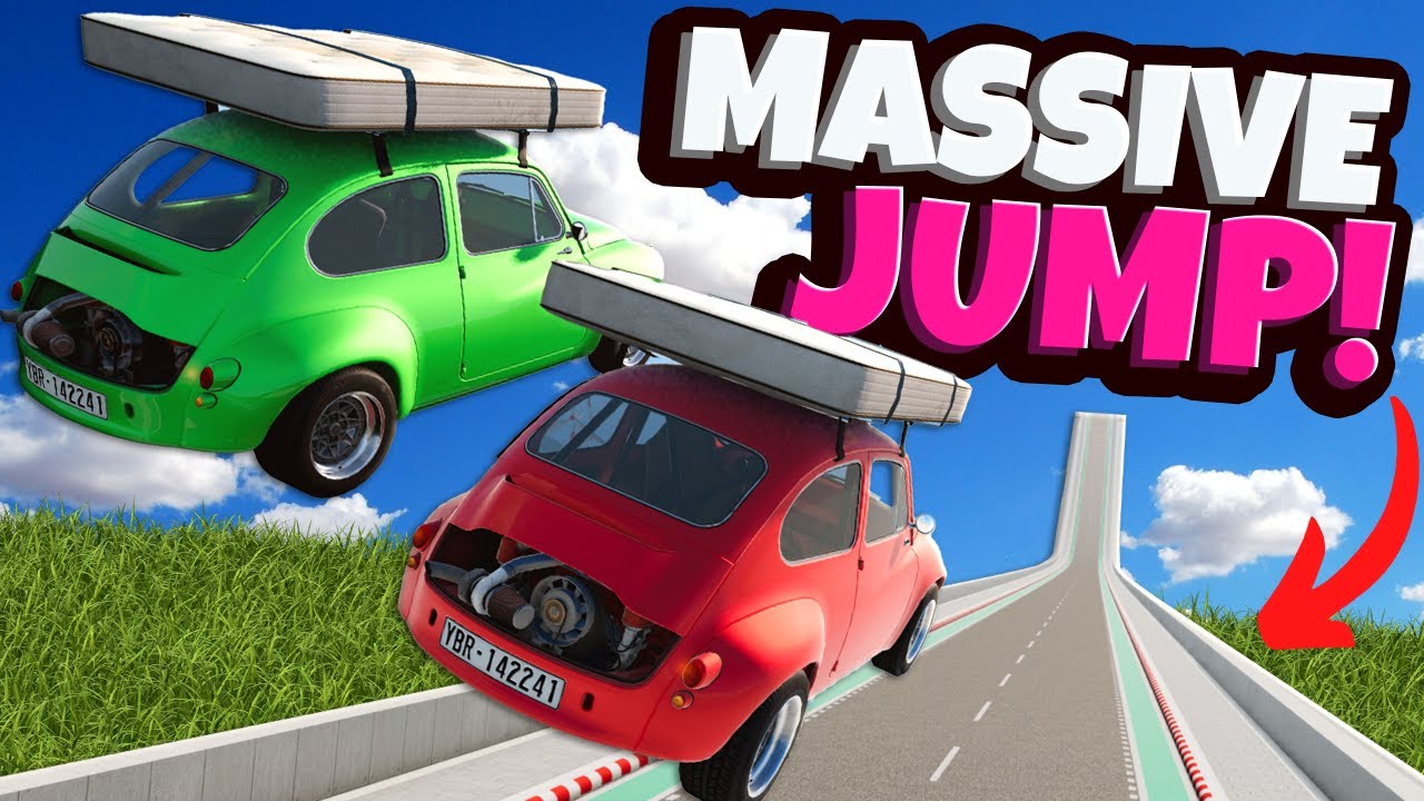 Jumping Flying Cars Off the BIGGEST RAMP in BeamNG Drive Mods ...