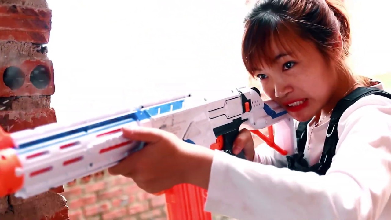 Superhero action S W A T & Command Girl Nerf guns Kidnapper Sniper Rescue Master Nerf war 2 tập1 ...