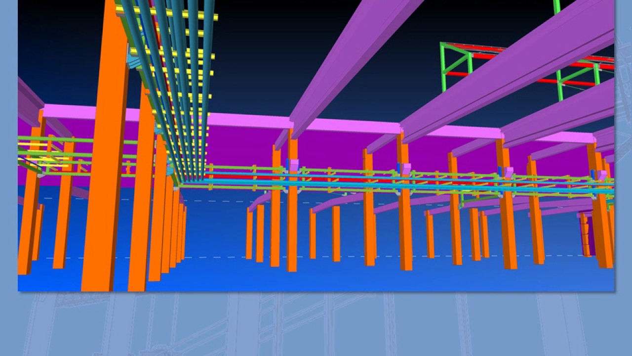 Tekla structures - piping and steel support - YouTube
