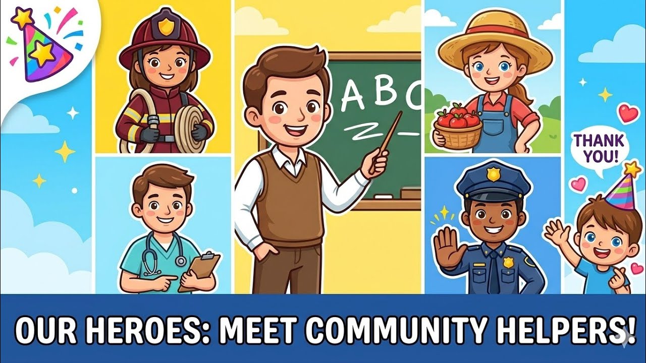 Community Helpers Song | Learn About Firefighters, Doctors, Teachers ...