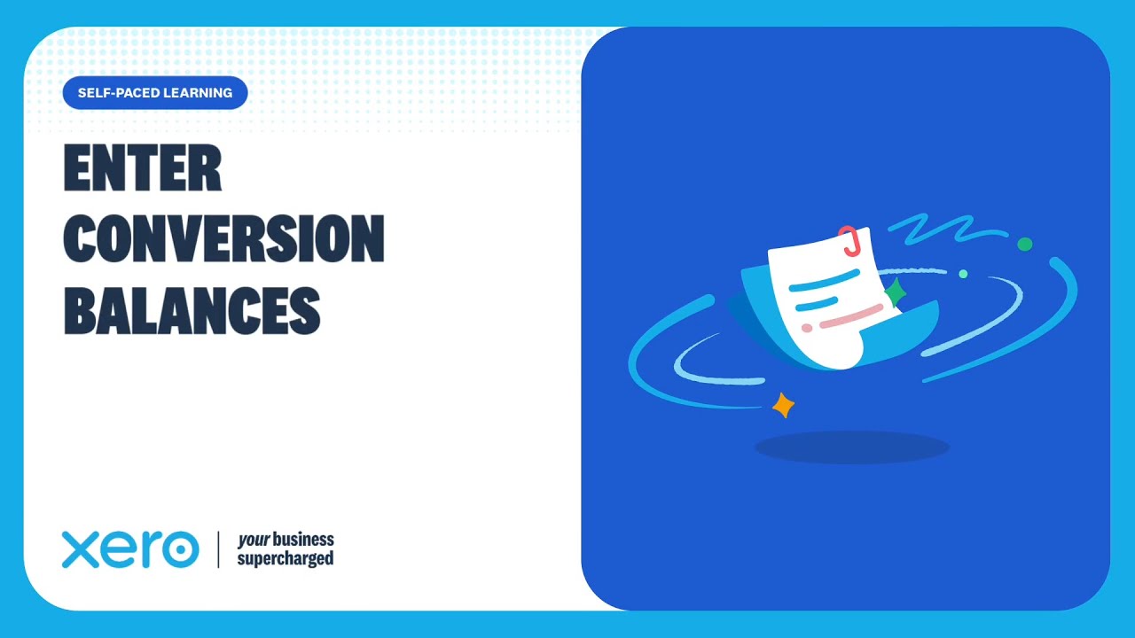 How to enter conversion balances (opening balances) in Xero - YouTube