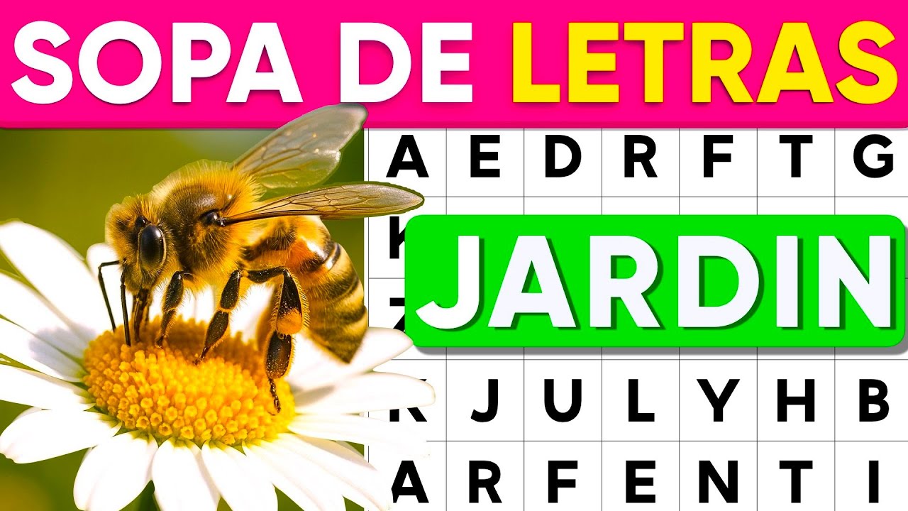 Sopa de Letras para Adultos Mayores 🐝🌸 Animales del Jardín 👵🏻 Letra ...