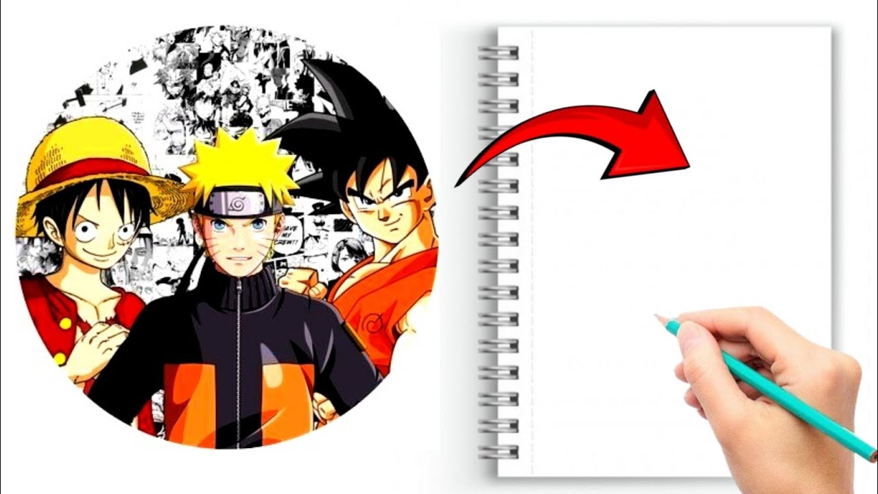 luffy naruto goku drawing anime character evolution drawing tutorial ...