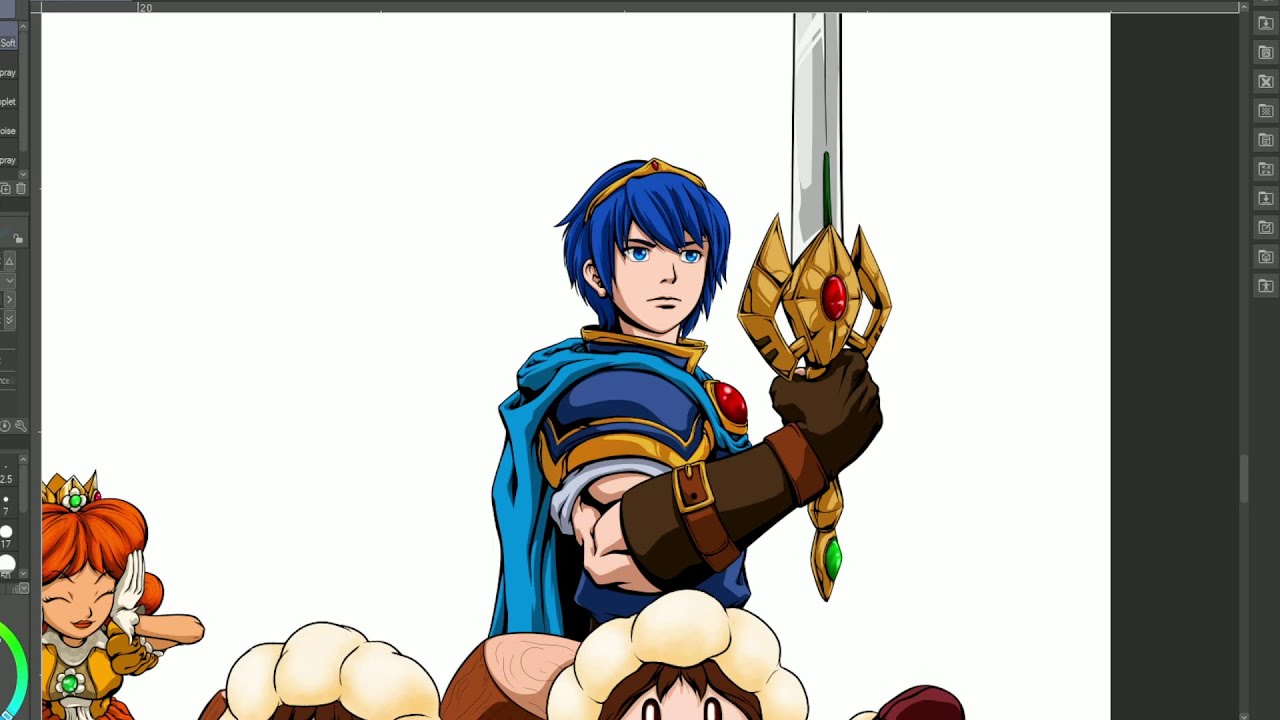 Smash Bros Ultimate - Marth Drawing - YouTube
