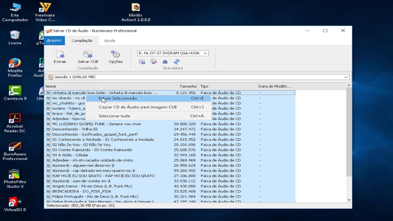 extrair cd mp3 BurnAware Professional - YouTube