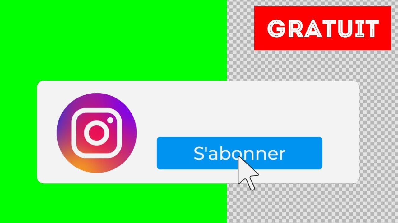 Button s'abonner Instagram Fond vert, Chaîne Alpha animation gratuit ...