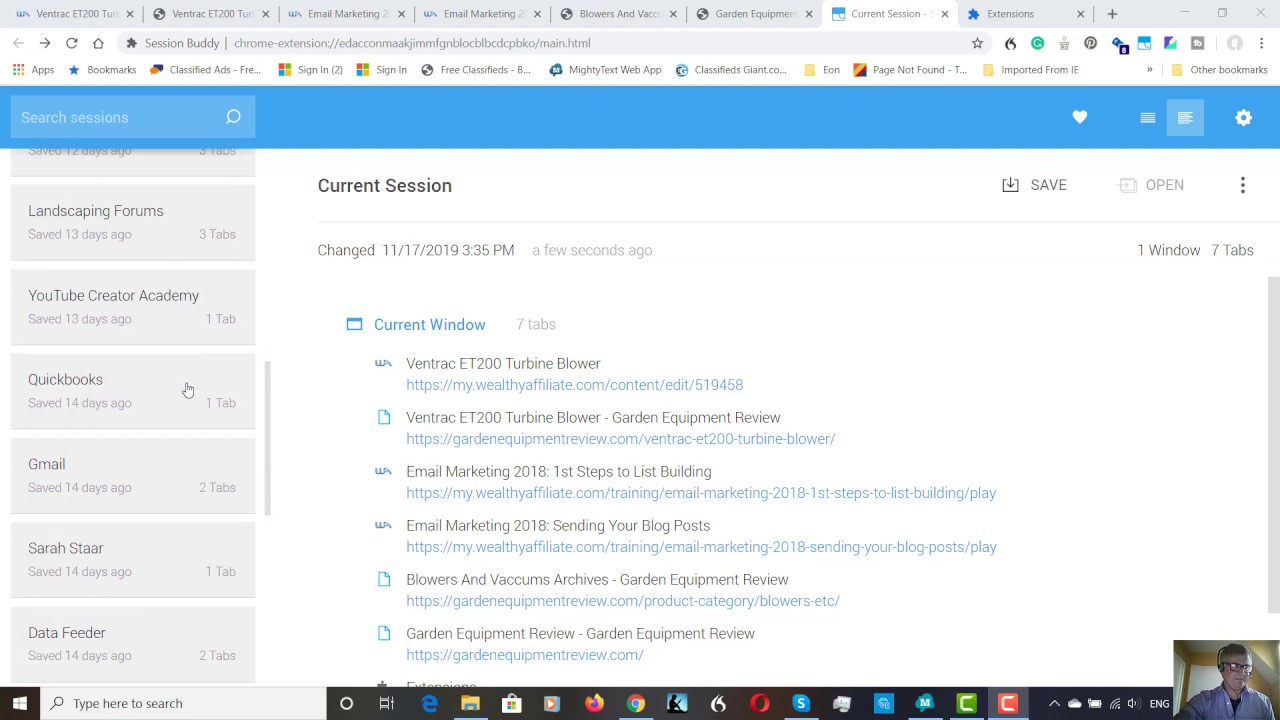 How To Save Time With Chrome Tabs - Session Buddy - YouTube