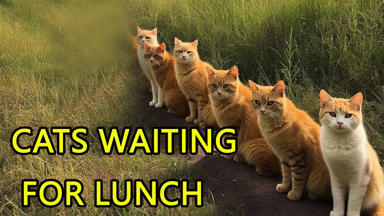 CATS WAITING FOR LUNCH 貓咪們等著吃午餐 #lunch for cats #stray cat lunch - YouTube