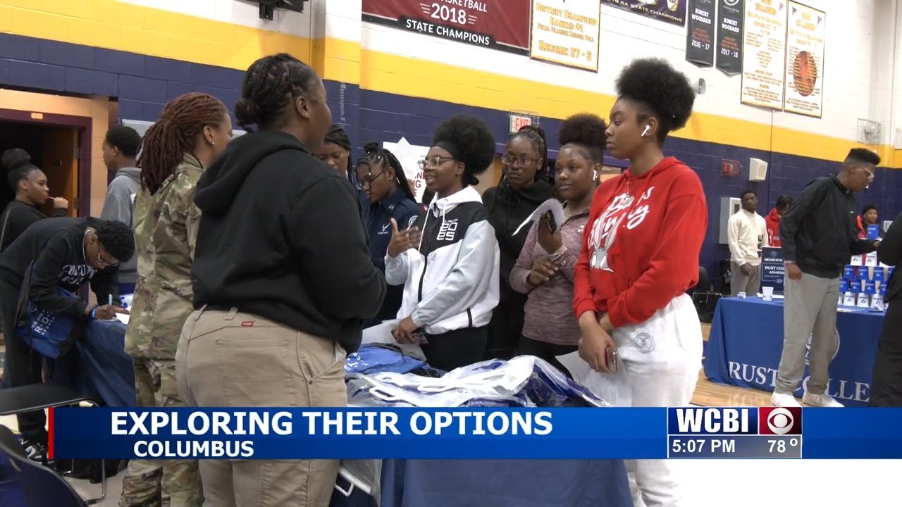 Sorority hosts HBCU Fair for Columbus High School students - YouTube
