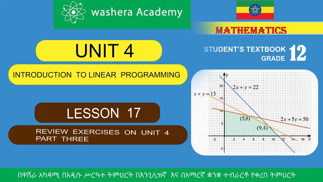 MATHEMATICS GRADE 12 UNIT 4 LESSON 17 REVIEW EXERCISES ON UNIT 4 PART ...