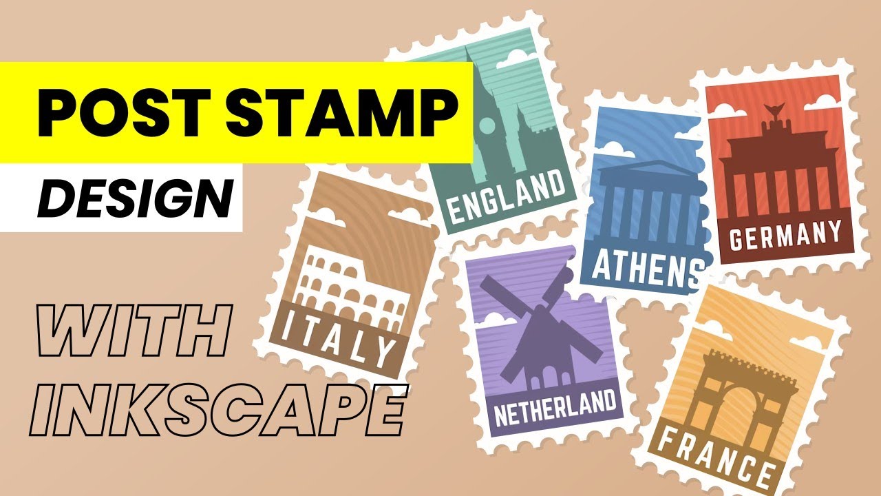 Minimalist Post Stamp Design with INKSCAPE - YouTube