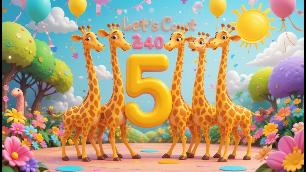 Giraffe Counting Song for Kids | Learn Numbers 1 to 10 with Giraffes ...