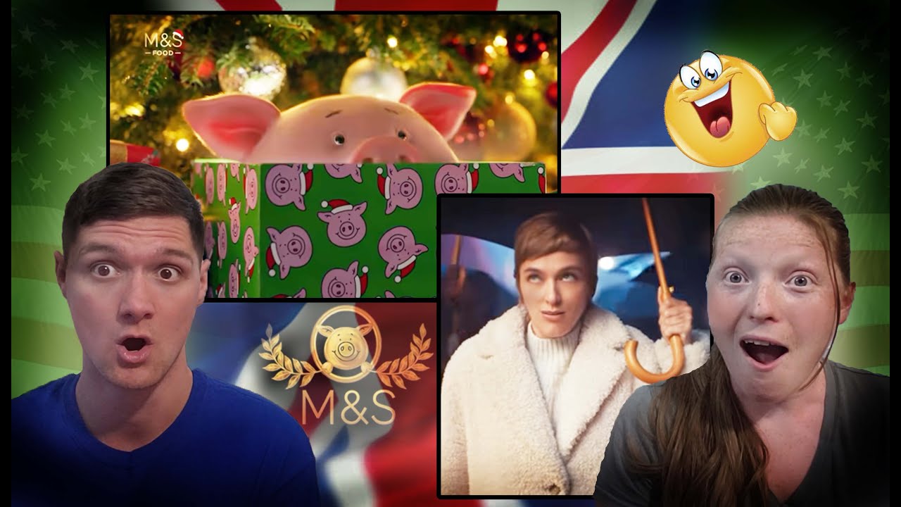 Percy Pig Comes to Life! M&S Christmas Adverts - Americans React - YouTube
