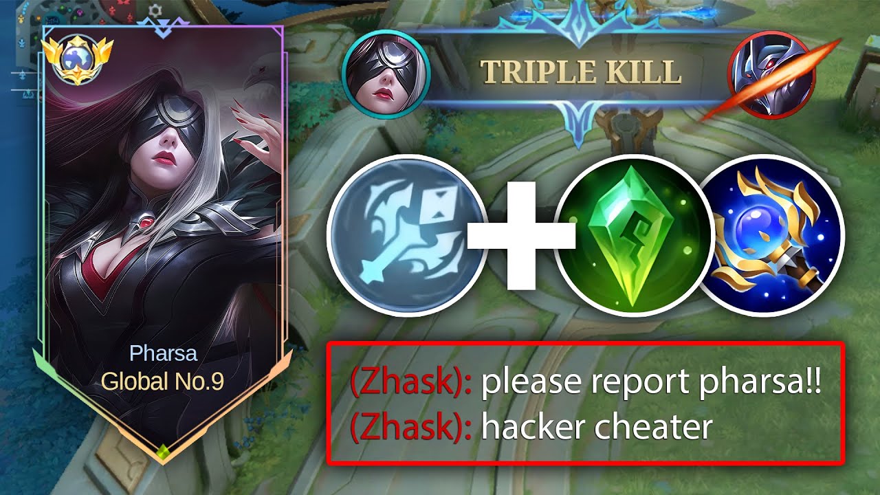 TRIPLE KILL !! WTF DAMAGE !! THIS NEW PHARSA BUILD CAN EASY 1 HIT ENEMIES !! E538 - MLBB - YouTube