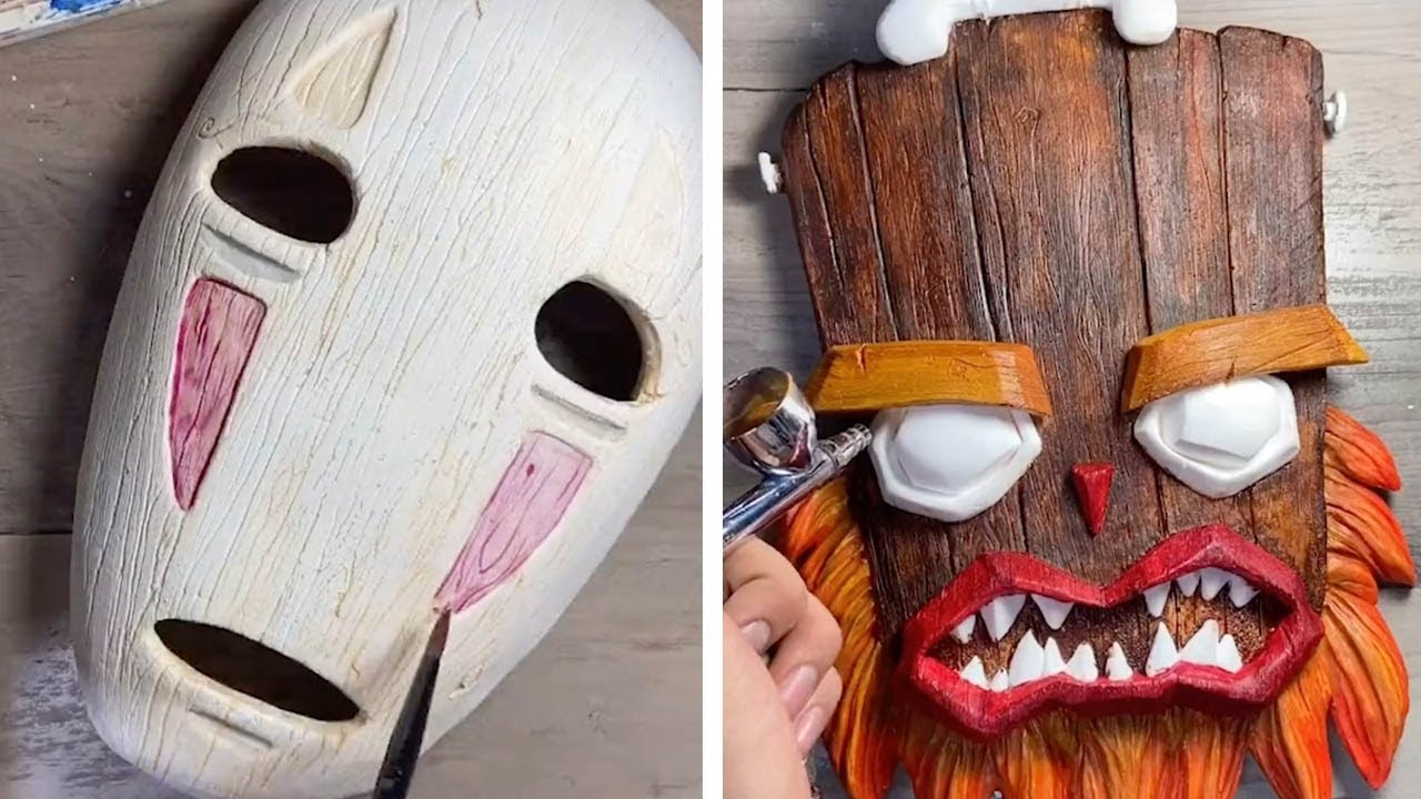 Artist Creates Clay Masks of Animated Characters - YouTube
