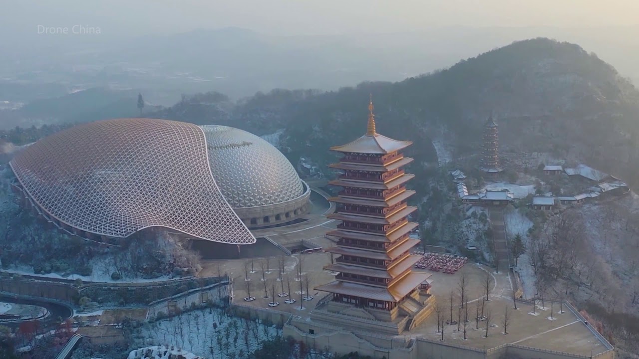 Nanjing Aerial View Niushoushan Cultural Park in Nanjing China - YouTube