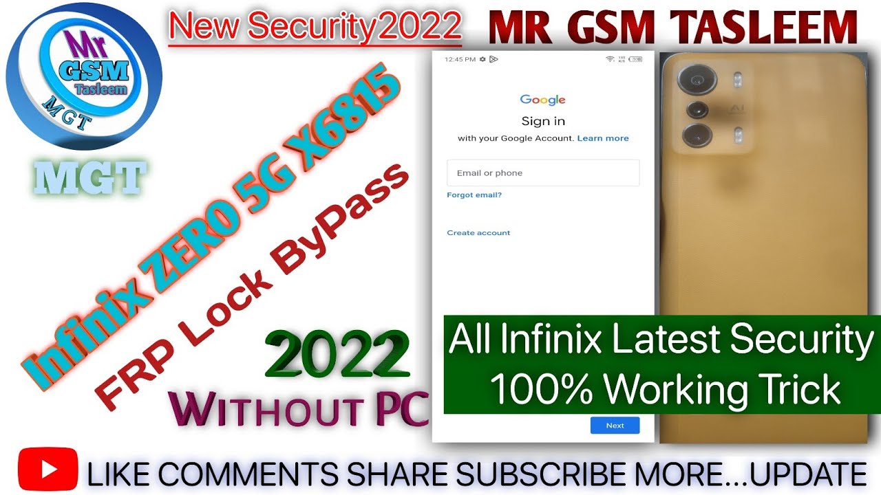 Infinix ZERO 5G X6815 Frp Lock ByPass Without Pc 100% Working Trick ...