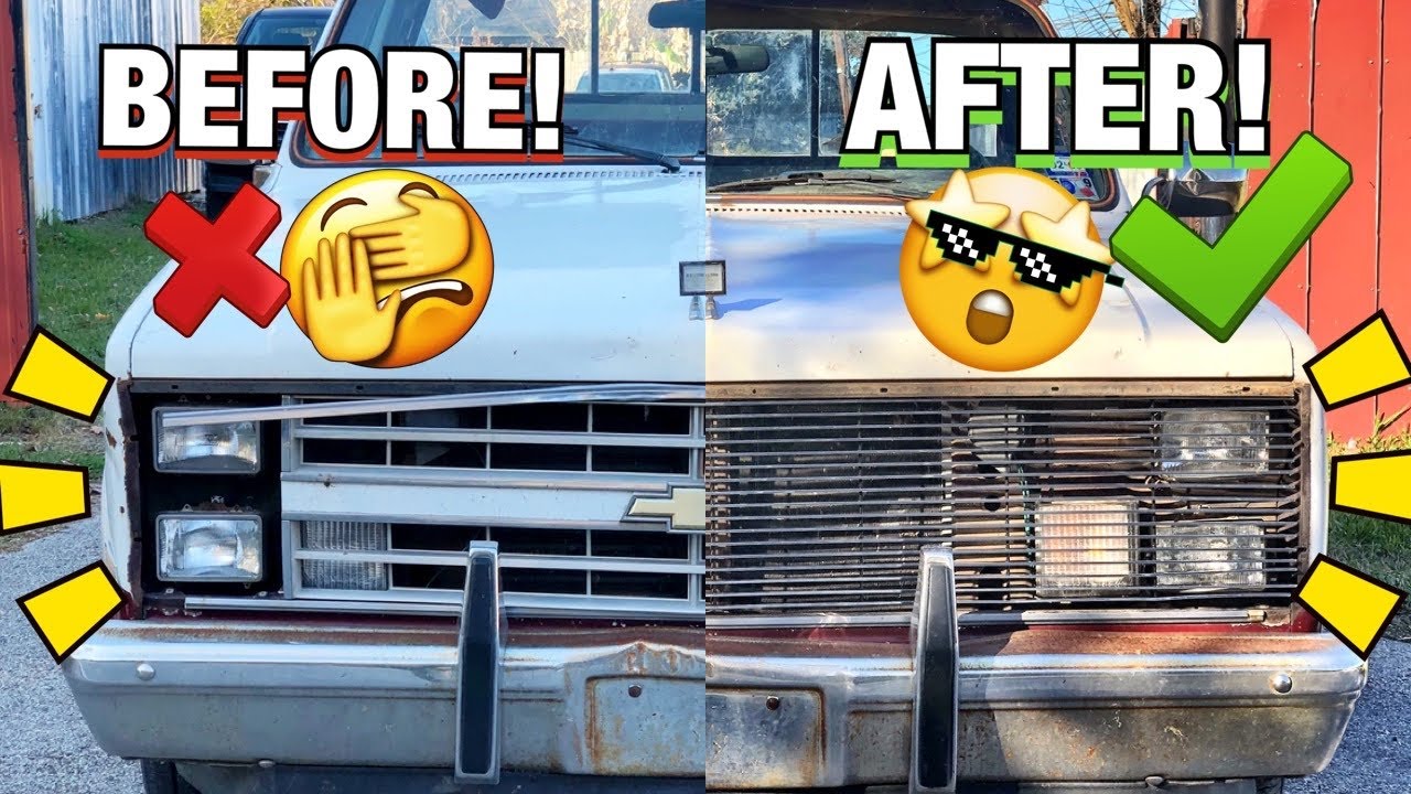 INSTALLING EBAY PHANTOM GRILLE ON THE 6.2L C10 AUTO AUCTION TRUCK! MUST ...