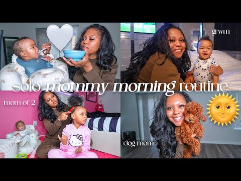 SOLO MOM MORNING ROUTINE: grwm, content creator + mom of 2, dog mom || VLOGMAS DAY 8 ♡