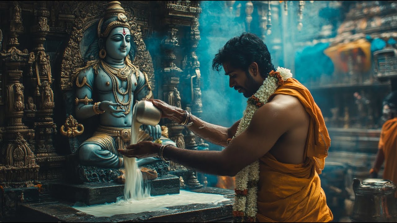 The Ancient Ritual of Pouring Milk Over Shiva Lingams - YouTube