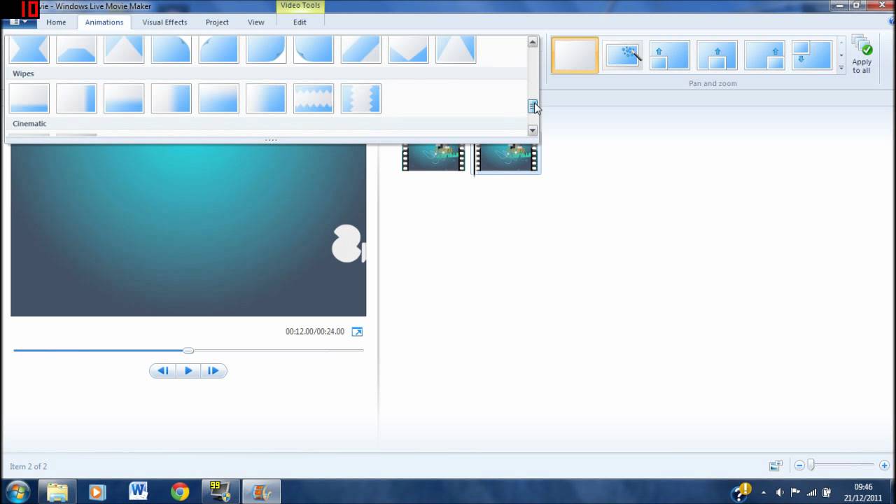 #7 ADDING TRANSITIONS - WINDOWS LIVE MOVIE MAKER - YouTube
