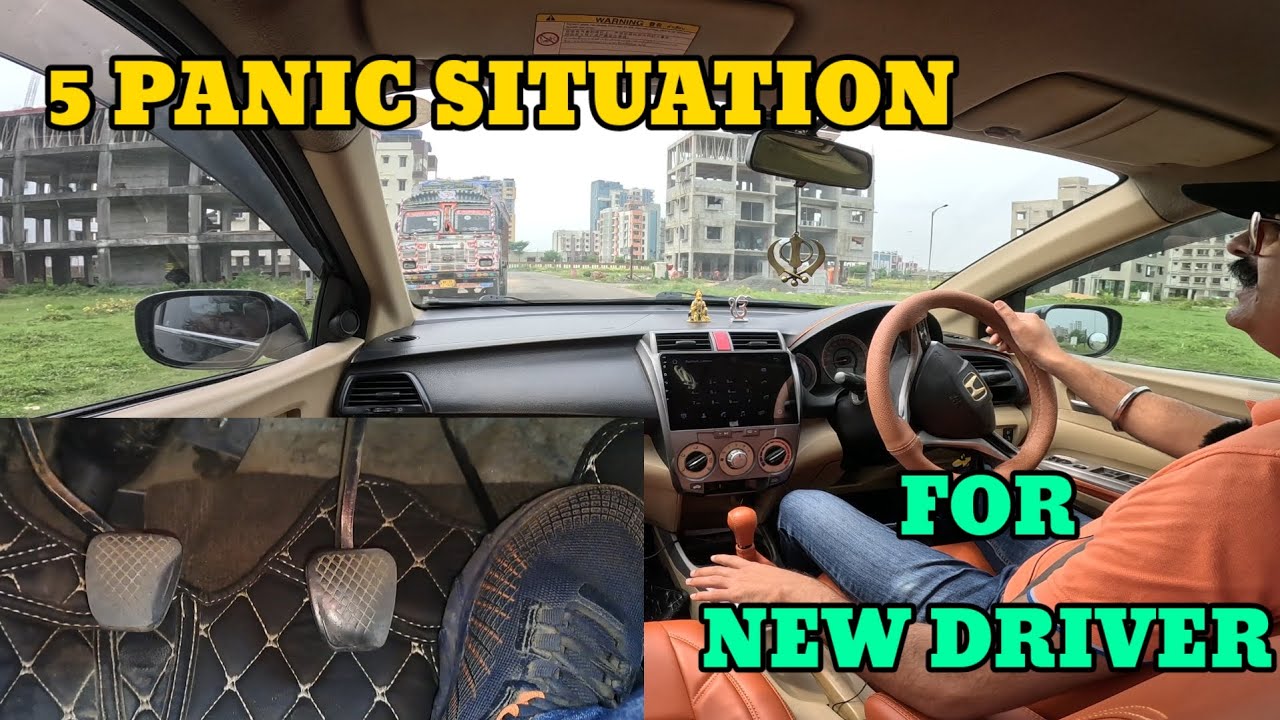 Panic situation when learning to drive a car| Brake clutch accelerator ...