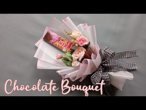 TUTORIAL BUKET COKLAT MINI SINGLE HEMAT KERTAS CELOPHANE