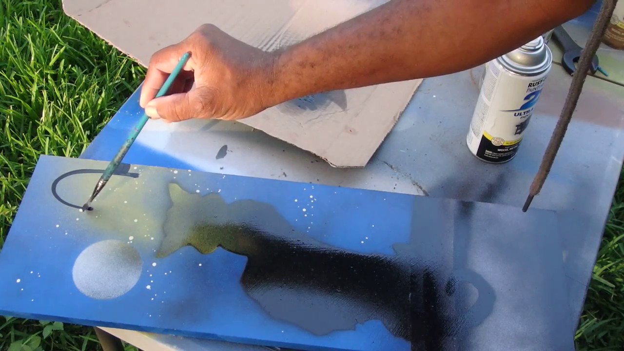 Black cat spray paint art by french quarter artist Ricco Rideaux - YouTube