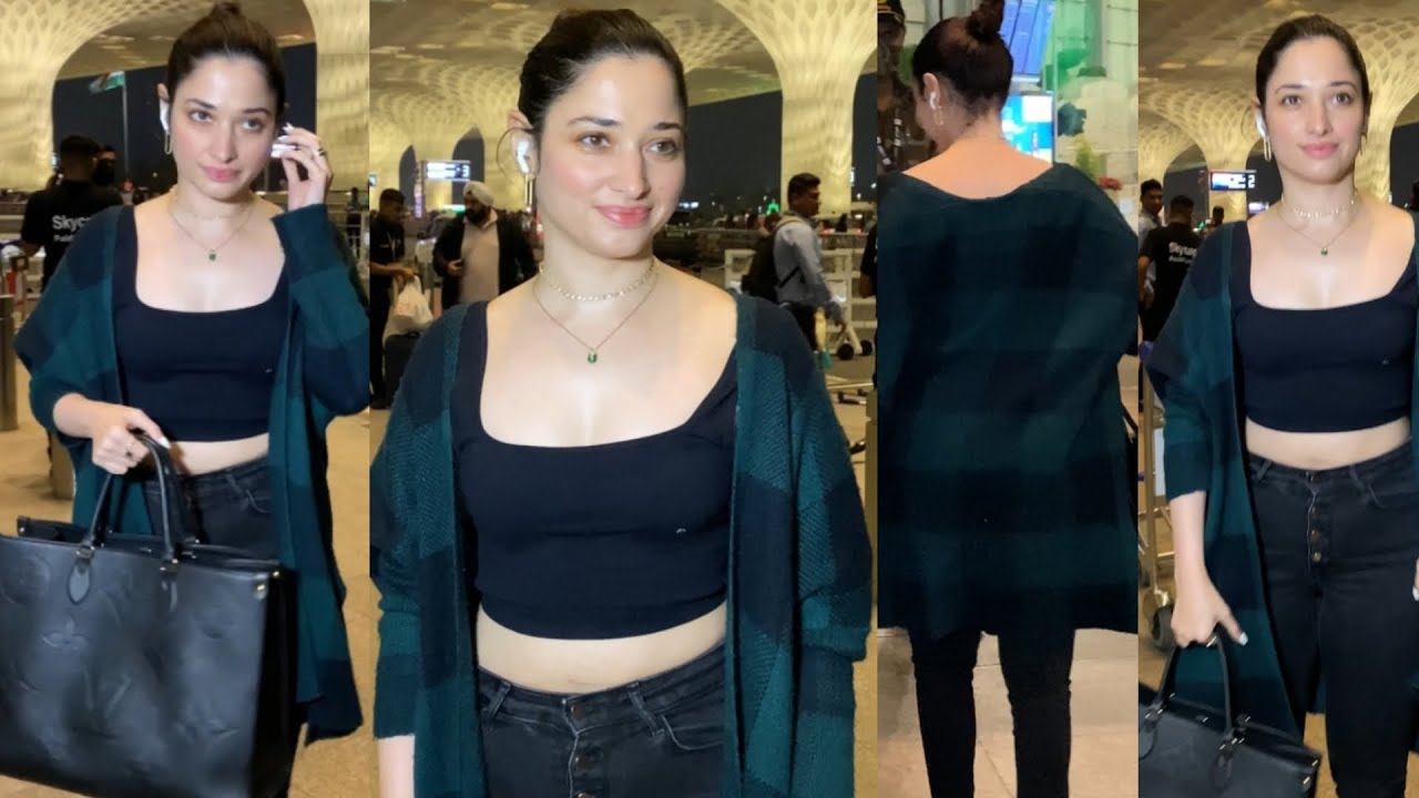 Milky White Tamannah Bhatia with Cute Smile Spotted at Airport ...