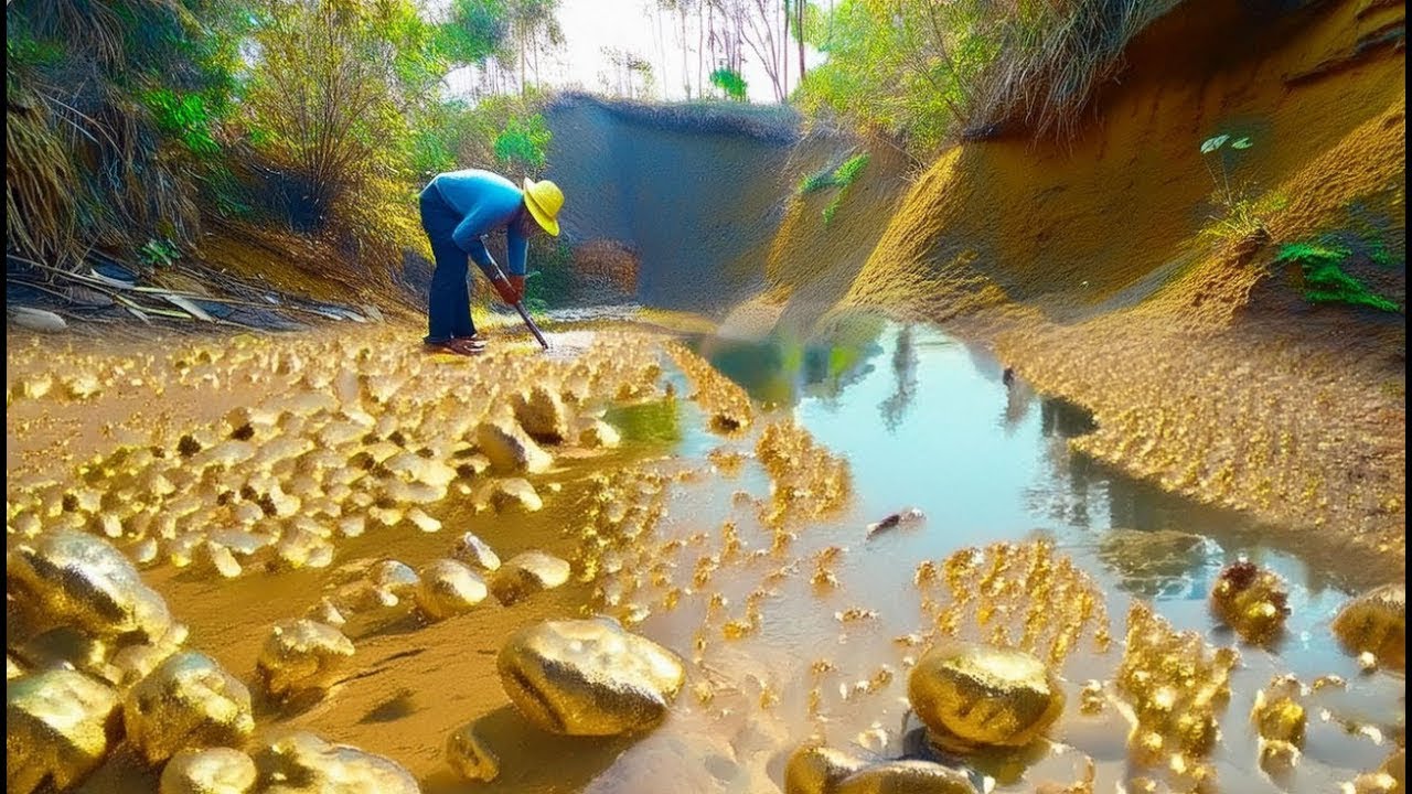 Golden River! These gold riches can be found in riverbed and under ...